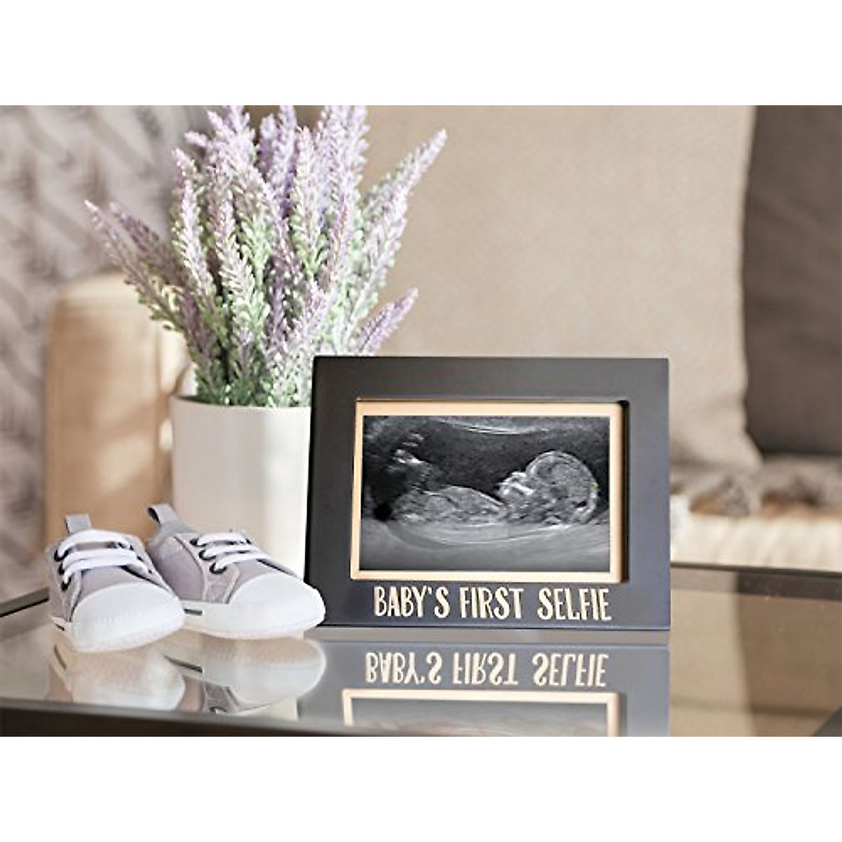 Pearhead Baby's First Selfie Sonogram Picture Frame, Gender-Neutral Baby Keepsake Photo Frame, Baby Nursery Décor