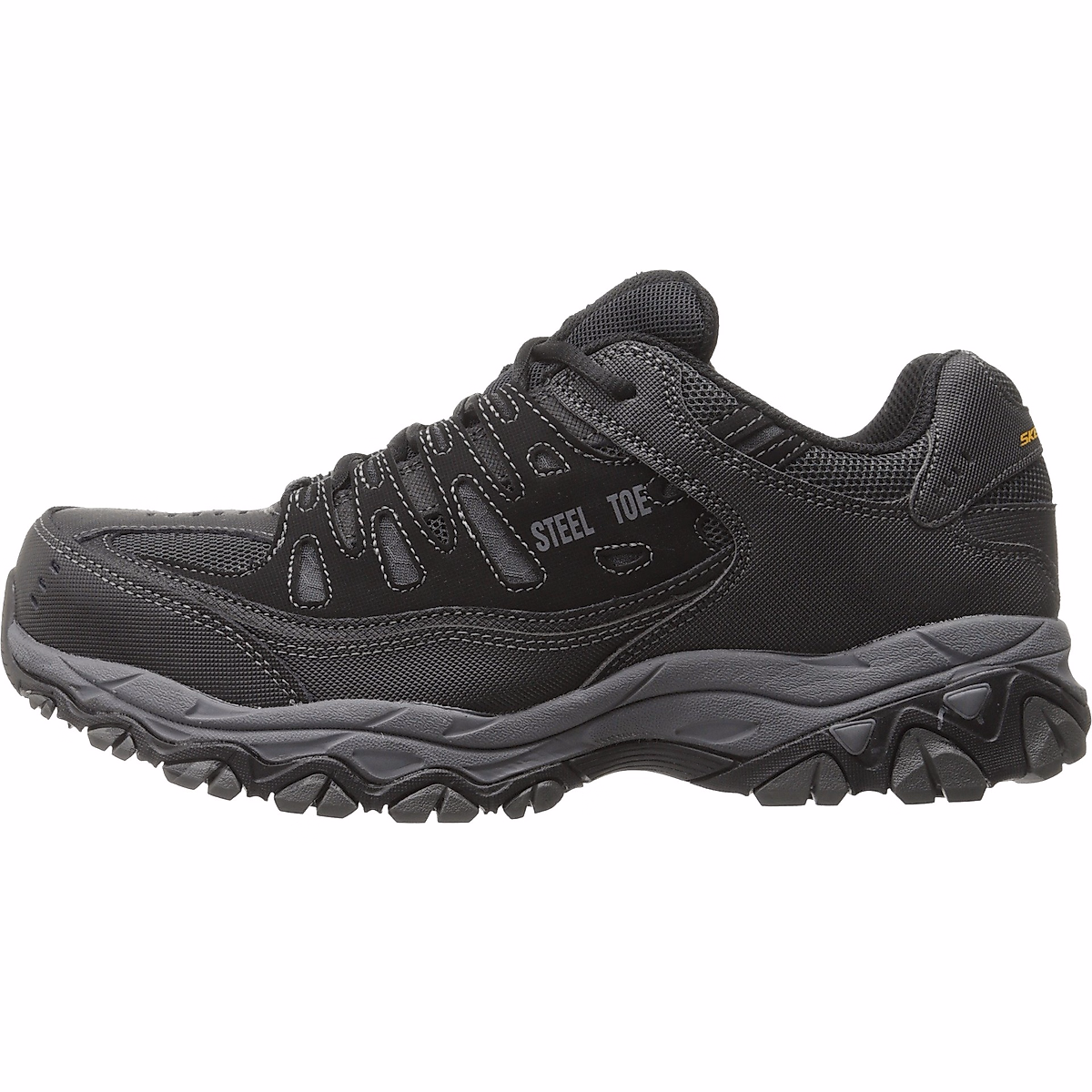 Skechers Men's Cankton Steel Toe Construction Shoe, Black/Charcoal, 13