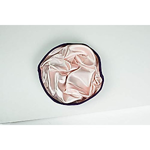 Grace Eleyae GE Sleep Cap | Slap Silky Adjustable Satin Lined Cap Stylish Premium Quality Beanie Hat Head Cover for Curly Hair Women Soft & Smooth One Size Fits All (Purple)