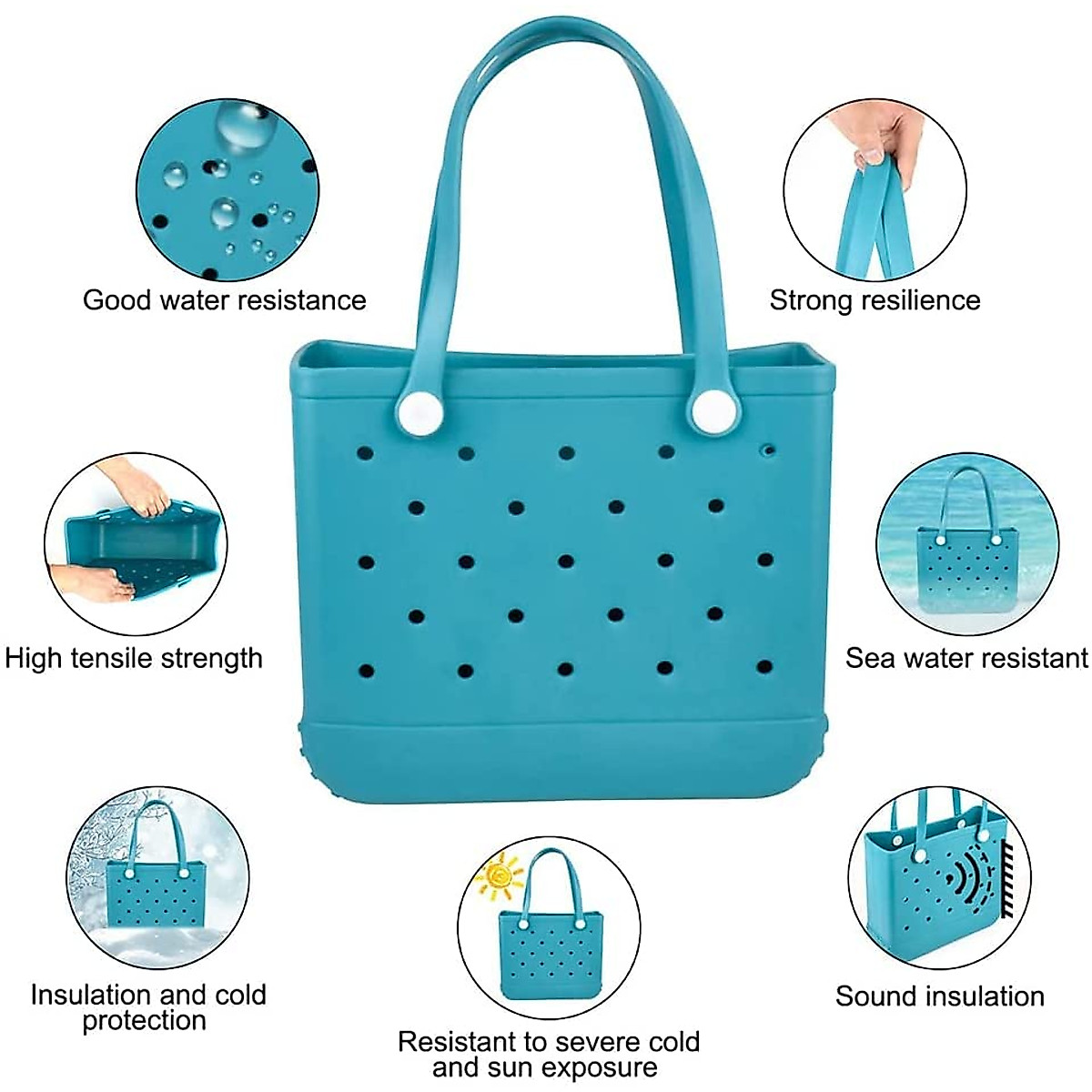 Rubber Beach Bag Waterproof Sandproof Outdoor Travel Tote,For Beach,Sports