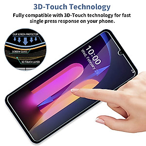 HATOSHI 3 Pack Glass Screen Protector for LG V60 ThinQ 5G with 3 Pack Camera Lens Protector, [HD Tempered Glass Film], Easy Installation Bubble Free, Case Friendly 9H Protective Glass for LG V60 ThinQ