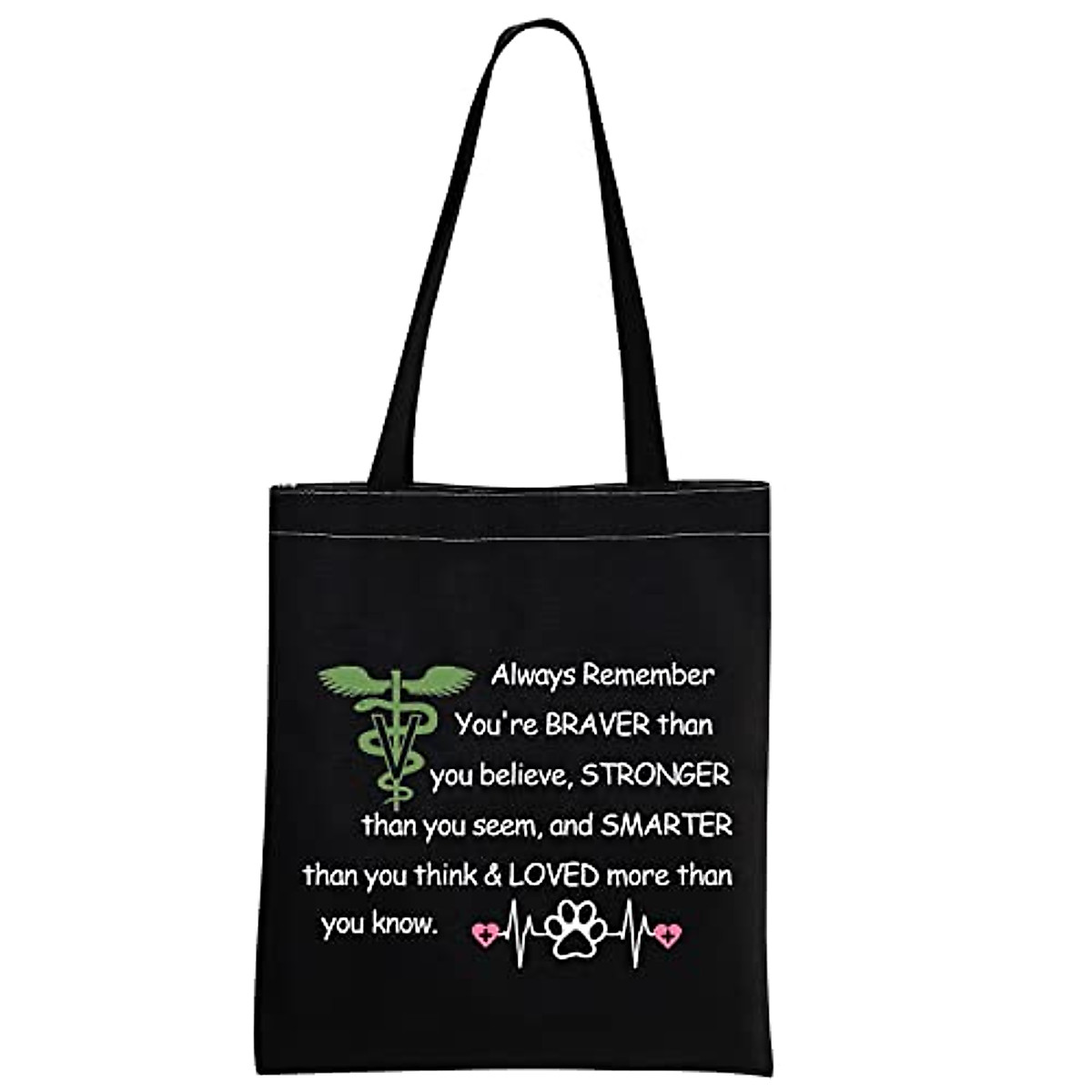 MBMSO Vet Tech Gifts Veterinarian Tote Bag Vet Assistant Gifts Veterinary Gifts Reusable Canvas Shopping Grocery Bag (Vet Tech TB-black-02)
