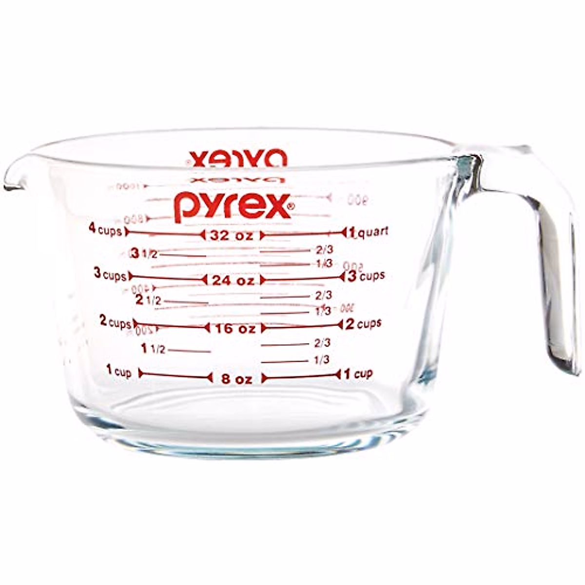 Pyrex SYNCHKG039125 4 Measuring Cup, Clear with Red Graphics