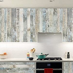 Wood Contact Paper Wood Shiplap Wallpaper Peel and Stick Wood Wallpaper Wood Grain Contact Paper for Cabinets Self-Adhesive Removable Wallpaper Wood Plank Wallpaper Rustic Wood Panel 15.7“ × 197“