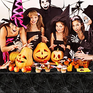 Gatherfun Halloween Party Supplies - Spider Webs Disposable Tablecloth Plastic Table Cover, Ideal for Halloween Spider Webs Party Decorations, 54 X 108 Inch, 3 Pack