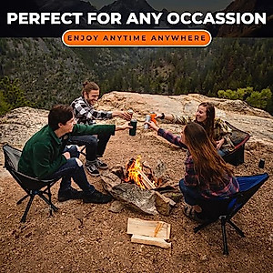 CLIQ Portable Chair Camping Chairs - A Small Collapsible Portable Chair That Goes Every Where Outdoors. Compact Folding Chair for Adults That Sets Up in 5 Seconds | Camping Chair Supports 300 Lbs