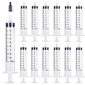 20Pack lastic Syringe, Individual Package Syringe and cap, Suitable for Lip Gloss, Paint, Epoxy Resin, Watering Plants, Glue Applicator or Oil, Measuring Liquids and Refilling (10ml)