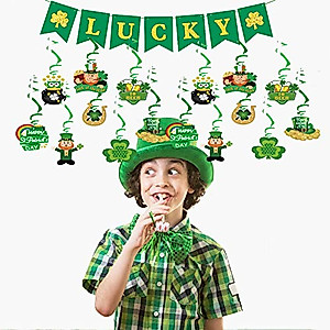 DmHirmg St Patricks Day Decorations,St Patricks Day Garland,Irish Burlap St Patricks Day Banner Flags(Green)