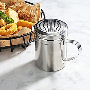 New Star Foodservice 28485 Stainless Steel Dredge Shaker with Handle, 10-Ounce, Set of 2