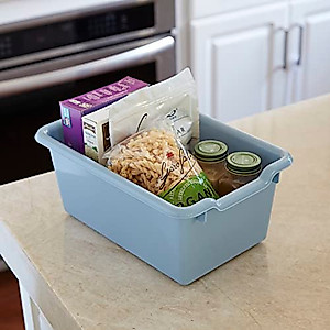 ECR4Kids Scoop Front Storage Bin, Multipurpose Organization, Powder Blue, 5-Piece