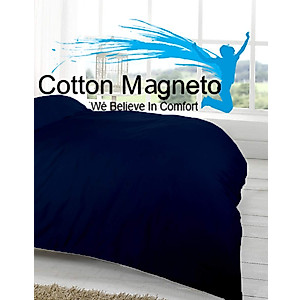 Cotton Magneto Duvet Cover Set 1000-TC Super Soft Luxury Crafted 100% Organic Cotton 5-PC Navy Blue Solid California King Size 94x104 inch,Duvet Cover with Zipper Closer & 4 pcs Pillow Covers