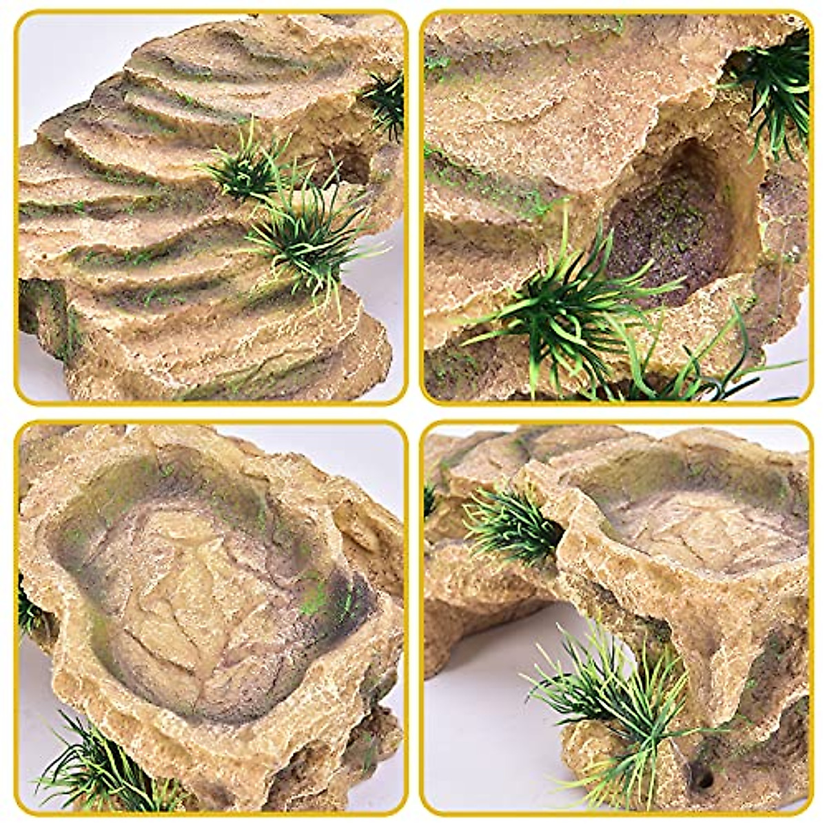 MeiMeiDa Turtles Basking Platform Tortoise Resin Dock Reptile Habitat Climbing Ornament Floating Ledge Aquarium Decoration for Small Lizards, Frogs, Snakes,Chameleon