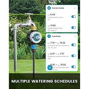 RAINPOINT WiFi Sprinkler Timer Water Timer, Brass Inlet Smart Hose Faucet Timer, Automatic Irrigation System Controller for Yard Watering, APP Control via 2.4Ghz WiFi and Bluetooth (V2, 2024 Release)