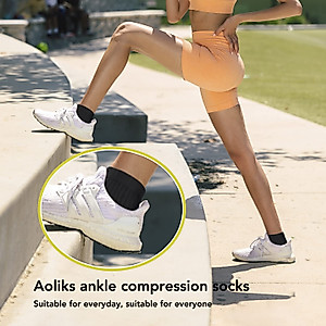 Copper Ankle Compression Socks for Women & Men - Plantar Fasciitis Arch Support Running Socks for Athletic Large-X-Large