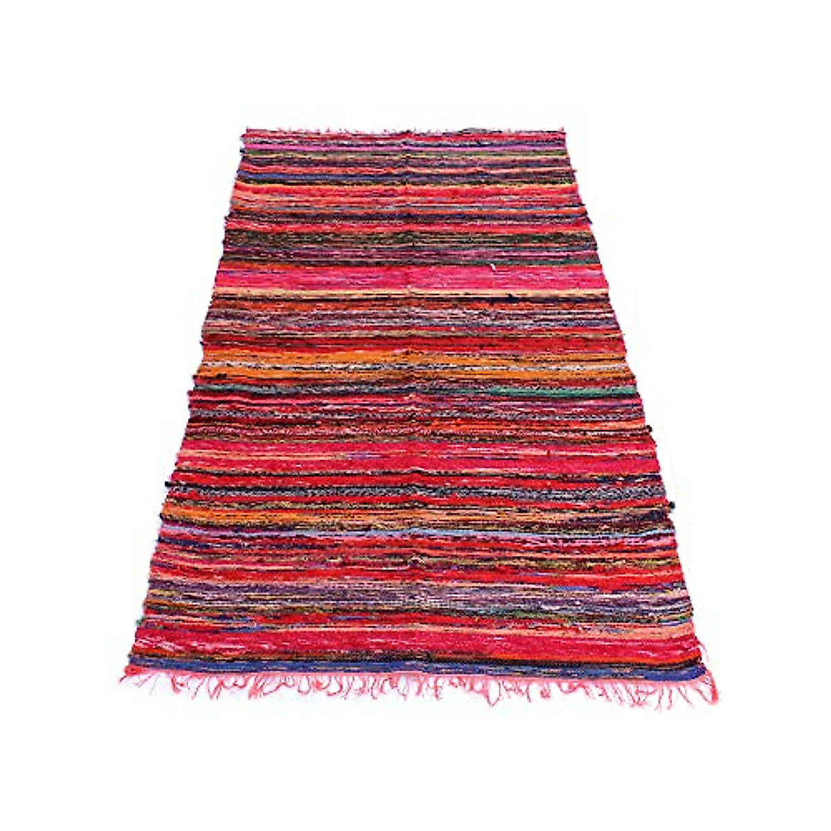 Handmade Braided Chindi Rug, Rag Rug, Area Rug, Carpet Rug, Runner Rug 3x5 Foot, 4x6 Foot, 5x7 Foot, Multi Color Rug (3x5 Foot)