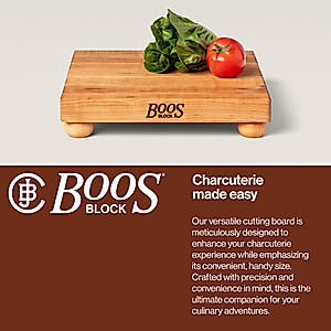 John Boos Block B12S Maple Wood Edge Grain Cutting Board with Feet, 12 Inches Square, 1.5 Inches Thick