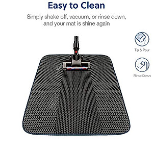 WePet Cat Litter Mat, Kitty Litter Trapping Mat, Honeycomb Double Layer Mats, No Phthalate, Urine Waterproof, Easy Clean, Scatter Control, Catcher Litter Tray Box Rug Carpet
