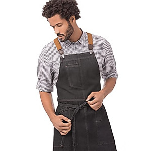 Chef Works Unisex Berkeley Bib Apron, Black, One Size