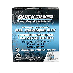 Quicksilver 25W-40 Oil Change Kit for 4-Stroke 40hp, 50hp and 60hp Mercury outboards