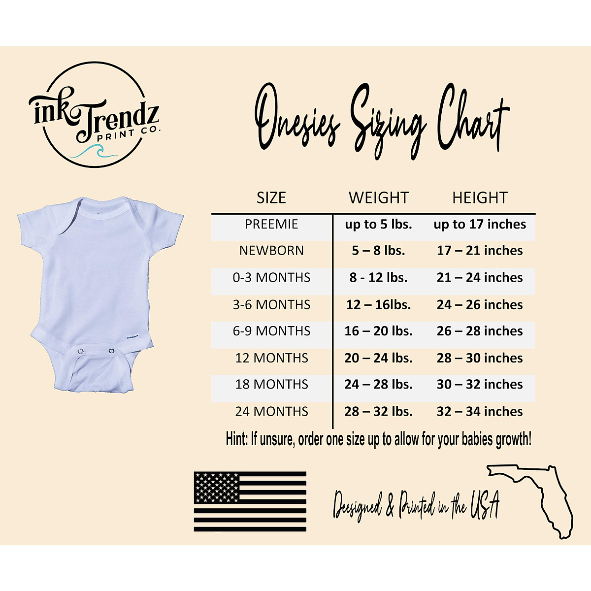 Ink Trendz® Trumplican Onesie®, Trump Baby Onesie®,Trump Baby Unisex Shirts, MAGA Baby Shirts Trump (0-3 Months)