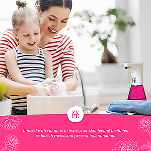 ZYFE Vitamin Hand Soap Refill - Liquid Hand Soap - Natural Plant Derived Moisturizing Handsoap with Essential Oil Fragrance Rose Bloom - Soft Hand Wash for Kitchen & Bathroom - Lush Soft Soap 64oz