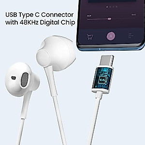 4 Pack USB C Headphones, Type C Earbuds Wired Earphones with Microphone, Remote Control in-Ear Headset for Samsung Galaxy S23/S22/S21/S20/Ultra Note 10/20, iPad Pro, Pixel 7 Android Smartphone