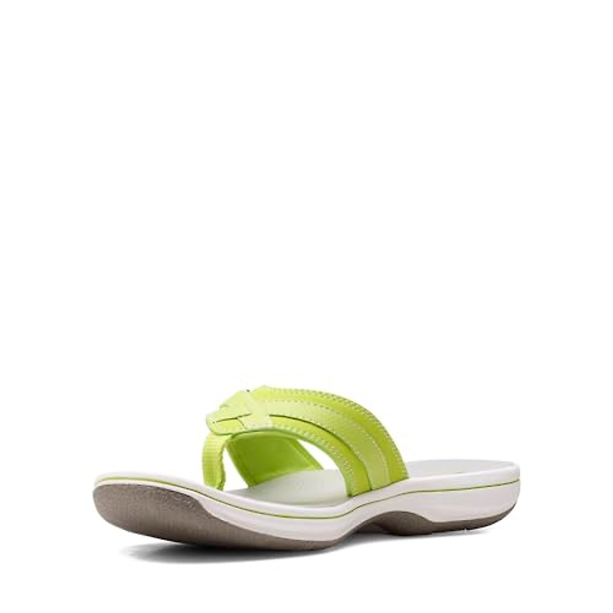 Clarks womens Breeze Sea Flip Flop, Lime Synthetic, 5 US