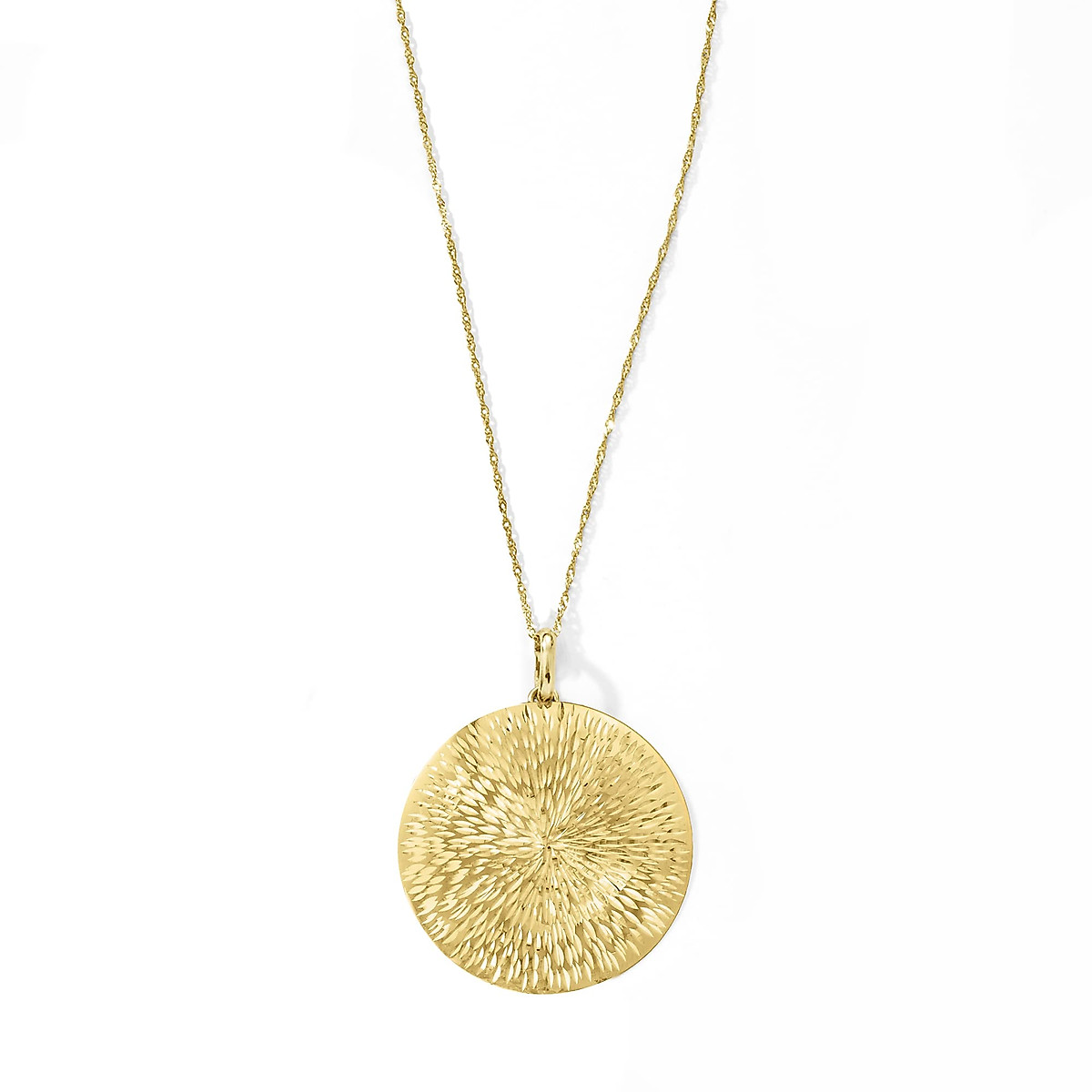 Ross-Simons Italian 14kt Yellow Gold Sunburst Medallion Pendant