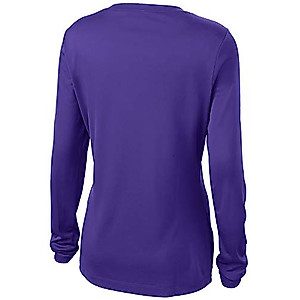 Joe's USA Ladies Long Sleeve Moisture Wicking Athletic Shirt (Purple - Medium)