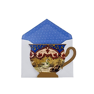 The Metropolitan Museum of Art French Teacups Collection Note Cards Greeting Cards Bulk Box Set -18 die-cut note cards 5 1⁄4" x 3 9/16" by M&G COLLECTION