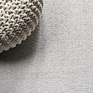 JONATHAN Y SEU100D-4 Haze Solid Low-Pile Indoor Area-Rug Casual Contemporary Solid Traditional Easy -Cleaning Bedroom Kitchen Living Room Non Shedding, 4 ft x 6 ft, Ivory