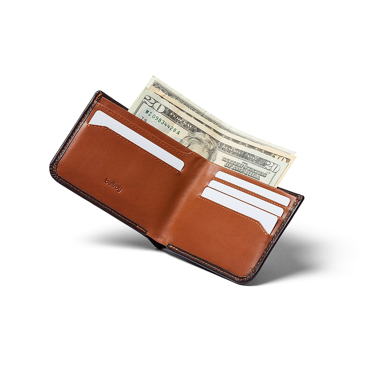 Bellroy Hide & Seek Wallet (Slim Leather Bifold Design, RFID Protected, Holds 5-12 Cards, Coin Pouch, Flat Note Section, Hidden Pocket) - Java