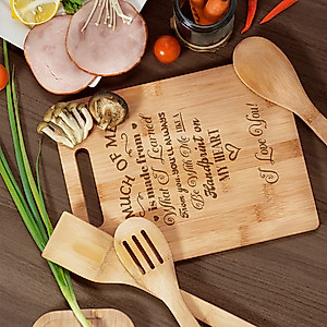KITCHENVOY Mom Cutting Board Special Love Heart Poem Laser Engraved Bamboo Board as Gift for Mom on Mother's Day, Holiday - Birthday Presents for Mother-in-law - Gifts for Mom from Daughter, Son
