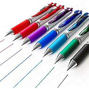 Pentel EnerGel XM BL77 - Retractable Liquid Gel Ink Pen - 0.7mm - 54% Recycled - Pink - Pack of 3