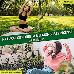 KICKOUTOR Mosquito Repellent Outdoor Patio 12 PCS Natural Citronella Mosquito Incense Sticks DEET Free Mosquito Barrier Repeller for Backyard Travel Camping Indoor Gnat Mosquito Control