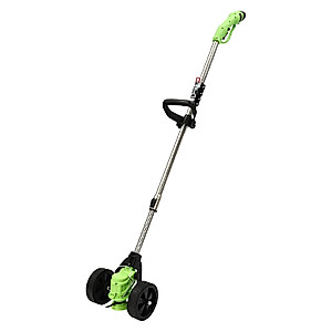 Cordless Grass Trimmer, String Trimmer Lawn Edger, Battery Powered Grass Trimmer Adjustable Height Weed Eater Tool for Lawn Care and Yard Work (1, Black, Green)
