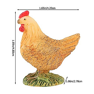 IMIKEYA Resin Hen Ornaments Lifelike Chicken Statues 3pcs Toy Chicken Ornaments Duck Resin Micro Scene Self Made Hen Figurines Chicken Figure Toy