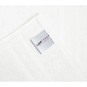 Looperry Small White Bath Towel Set of 6-100% Cotton 23x46 Shower Towels in 450 GSM. Lightweight & Absorbent Quick Dry Towel for Showering, Pet Drying, Spas & Salons. Terry Ringspun White Gym Towels