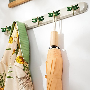 LB-LAIBA 4 Pcs Dragonfly Coat Hook, Decorative Dragonfly Hooks, Wall Mounted Hanger Hooks for Clothes, Hat, Bags, Key, Bathroom, Home, Kitchen Hanging