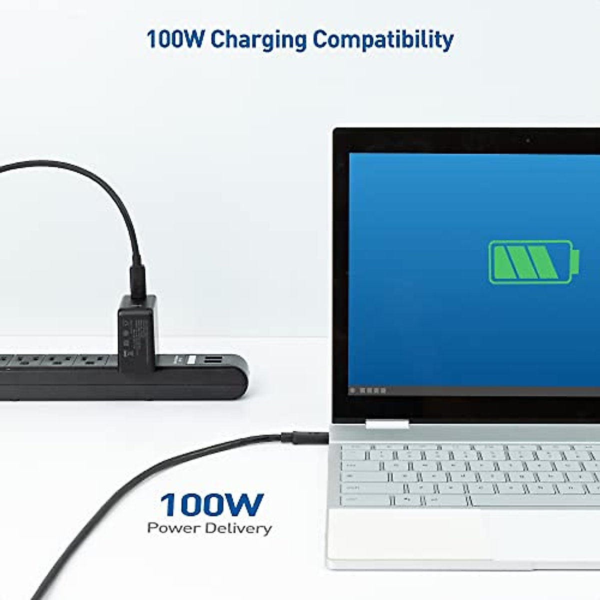Cable Matters USB C to USB C Monitor Cable 6 ft / 1.8m with 4K 60Hz Video Resolution, 100W Power Delivery, and 5Gbps USB-C 3.1 Gen 1 Data Transfer