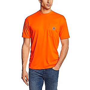 Carhartt Men's High-Visibility Force Relaxed Fit Lightweight Color Enhanced Short-Sleeve Pocket T-Shirt , Brite Orange, Medium