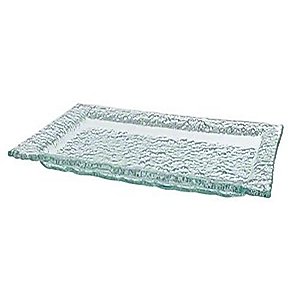American Metalcraft BG159 9" x 15" Rimmed Bubble Glass Platter, Green