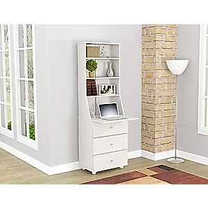 Inval Computer Credenza Work Center, Washed Oak