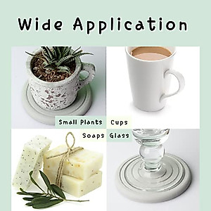 Skylarlife Absorbent Diatomite Coaster for Drinks and Plants Fast Water Absorption in Seconds, Odorless Diatomaceous Earth Non-Slip Insulation Protect Table Countertop from Damage Minimal Set of 4