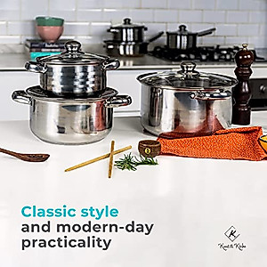 Kunst & Küche Constance Series 12 PCS Stainless Steel Pot Cookware Set Kitchen