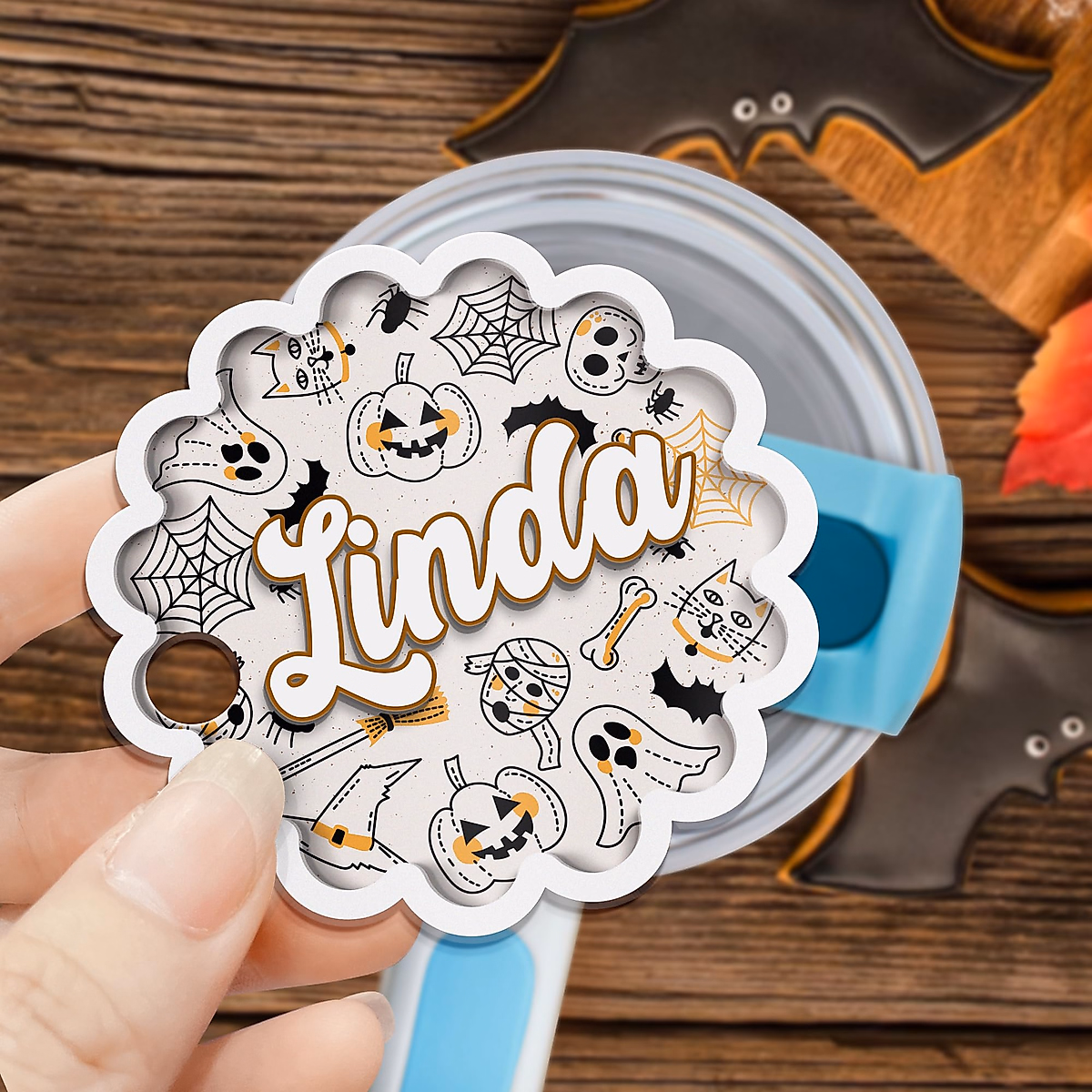 Halloween Basket Tag, Boo Basket Tag, Personalized Halloween Name Tag, Custom Basket Tag, Acrylic Scallop Name Tag, Acrylic Pumpkin Tag