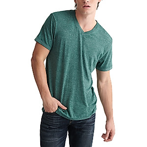 Lucky Brand Men's Venice Burnout V-Neck Tee Shirt, June Bug, Large