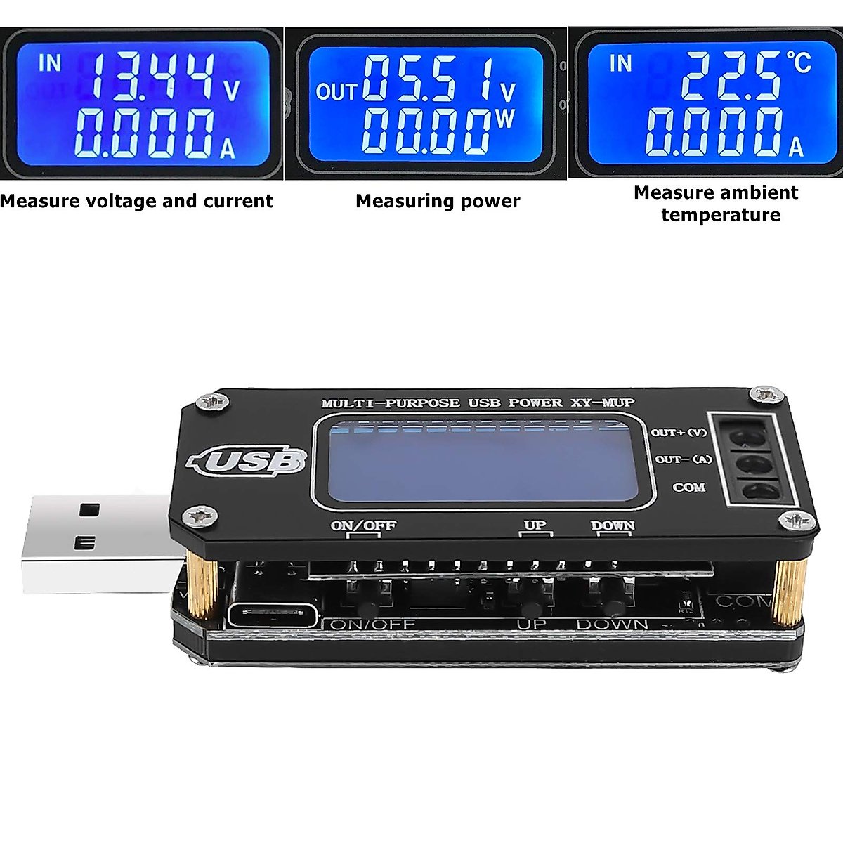 PEMENOL DC-DC CNC USB Step Up/Down Power Supply Regulator Module 3.5V-12V to 1.0V-24V 2-3W, Adjustable Boost Buck Voltage Converter Digital Display Voltmeter Ammeter Battery Capacity Tester
