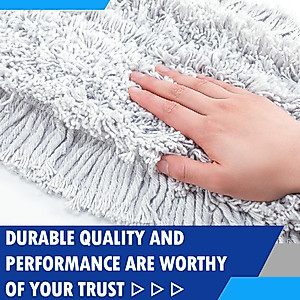 Qinyoung 4 Pcs Dust Mop Replacement Head 24 Inch Commercial Mop Head Replacement White Cotton Dust Mop Head Refills Washable Dust Mop Head Commercial Tools for Floor Cleaning Janitorial Supplies