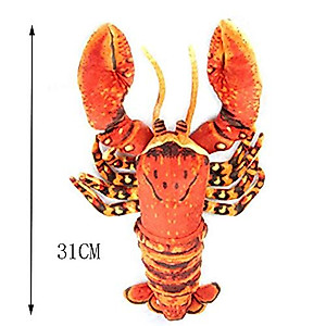 Ruzucoda Realistic Stuffed Lobster Cute Dolls Plush Animal Toys Red 12 Inches